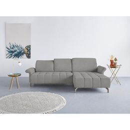OTTO home Ecksofa &raquo;Fresh L-Form&laquo; Federkern, wahlweise Kopfteilverstellung und motorischer Vorziehsitz grau 100% Polyester B/H/T: 281cm x 79cm x 185cm,