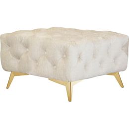 Home Affaire Polsterhocker &raquo;Glynis&laquo; aufw&auml;ndige Knopfheftung, moderne Chesterfield Optik, Fu&szlig;farbe w&auml;hlbar beige Struktur (100% Polyester);Samtoptik (