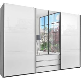 wimex Schwebet&uuml;renschrank &raquo;Magic by fresh to go&laquo; wei&szlig; B/H/T: 300cm x 216cm x 65cm, Schubladen: 3 Stk. T&uuml;ren: 4 Stk. Griffleisten chromfarben
