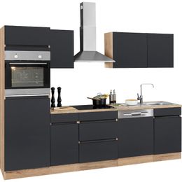 Optifit K&uuml;chenzeile &raquo;Roth&laquo; Breite 270 cm, wahlweise mit E-Ger&auml;ten, mit Push-to-Open-Funktion grau B/H/T: 270cm x 206,8cm x 60cm, ohne E-Ger&auml;te