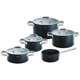 R&ouml;sle R&Ouml;SLE Topf-Set &raquo;EBONIC 9-tlg. Topfset, ProNero&laquo; Set, 3 Kocht&ouml;pfe mit Deckel, 1 Bratentopf mit Deckel, 1 Stielkasserolle, 9 tlg. Aluminium Edelstahl 