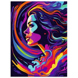 Artland Wandbild &raquo;Frau in bunten Farben&laquo; Bilder von Frauen 1 Stk. tlg. als Alubild, Leinwandbild, Poster, Wandaufkleber in verschied. Gr&ouml;&szlig;en bunt Alu Dibond B