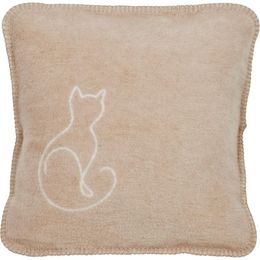 done. Dekokissen &raquo;KITTY&laquo; Extra weiche Haptik beige Baumwolle, Polyacryl B/L: 50cm x 50cm, 1 Stk.