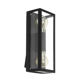 Eglo Wandleuchte &raquo;ALAMONTE 1 Wandlampe, Stahl, Glas, IP44, E27, Au&szlig;enlampe, Garten Lampe&laquo; E27 1 Stk. Wand-/Deckenleuchte, L15 x H38 x AL10 cm, schwarz