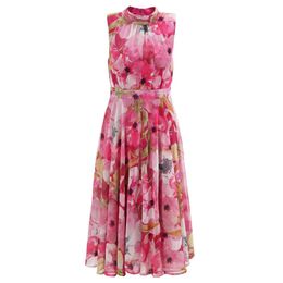 Aniston SELECTED Cocktailkleid in pink-rosa-hellpink-kiwigr&uuml;n-schwarz-gelb | Gr.: 42