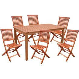 Garden Pleasure Garten-Essgruppe &raquo;ANGWIN/PITTSBURGH&laquo; Set, 7 Stk. tlg. braun FSC -zertifiziertes Massivholz B/H/T: 210cm x 90cm x 170cm