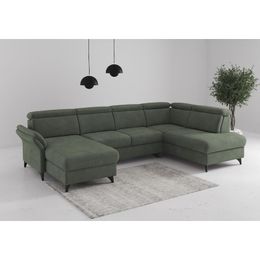 Sit & More sit&more Wohnlandschaft &raquo;Glendale, U-Form&laquo; inkl. Kopfteilverstellung,wahlweise mit Vorziehsitz und Bettkasten gr&uuml;n 90% Polyester, 10% Polyamid B/H/T: 