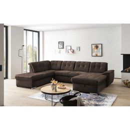 exxpo - sofa fashion Wohnlandschaft &raquo;Durango, aufwendige Sitz- und R&uuml;ckenverarbeitung, bequem, U-Form&laquo; inkl. Kopfteilverstellung, wahlweise mit 