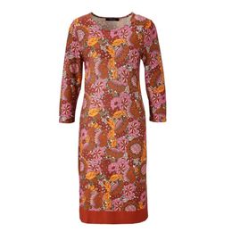 Aniston SELECTED Jerseykleid in orange-rosa-offwhite-rostbraun-khaki | Gr.: 38