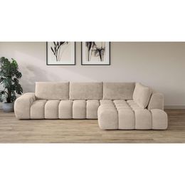 OTTO home Ecksofa &raquo;AZITA L-Form, XL 296 cm - Designsofa in Bubble-Optik&laquo; lose R&uuml;ckenkissen, traumhafte Steppung grau 100% Polyester B/H/T: 296cm x 