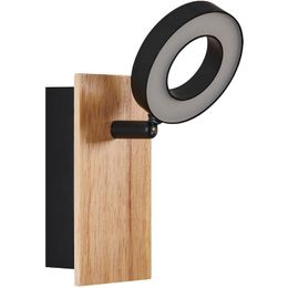 Eglo Deckenleuchte &raquo;Rielves Deckenlampe, Holz und Metall, Spotbalken schwenkbar, Lampe&laquo; LED-Modul 1 Stk. Warmwei&szlig; Spot - L7 x H15 x AL17,5 cm - braun,