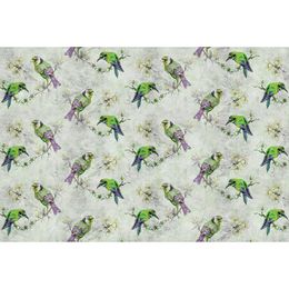 Livingwalls living walls Fototapete &raquo;Walls by Patel Love Birds 2&laquo; glatt Vlies, Wand, Schr&auml;ge grau Vlies B/L: 4m x 2,7m