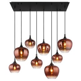 Globo LIGHTING H&auml;ngeleuchte &raquo;MAXY&laquo; E27 1 Stk. H&auml;ngelampe wei&szlig; Glas opal Dekorillen Esszimmer Esstisch braun H: 120cm, 1 Stk.