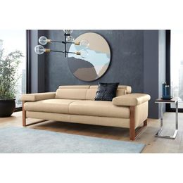 W.Schillig 2-Sitzer &raquo;finn wahlw. mit Sitztiefenverstellung & Kopfst&uuml;tzenverstellung, bequem&laquo; German Design Award 2016, Fu&szlig;gestell Nussbaum natur, 