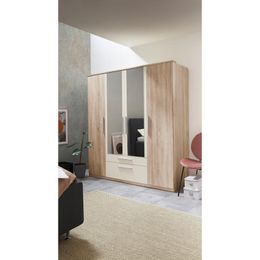 Priess Kleiderschrank in 3 Breiten wei&szlig; Holzwerkstoff B/H/T: 185cm x 195cm x 54cm, T&uuml;ren: 4 Stk.