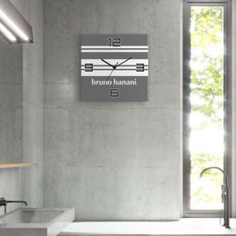 Bruno Banani Wanduhr &raquo;Stripes auf Alu&laquo; wahlweise mit Quarz- oder Funkuhrwerk, lautlos ohne Tickger&auml;usche grau B/H/T: 30cm x 30cm x 0,3cm, Quarzuhr