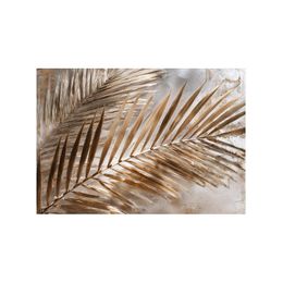 WALLARENA Fototapete Bl&auml;tter in Golden | Gr.: 150 x 105 cm