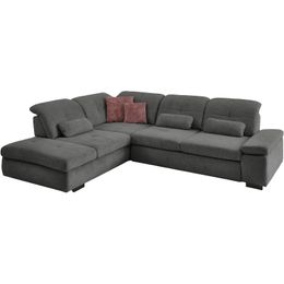 Die PlanBar Ecksofa &raquo;MP-IN16012 L-Form Kaltschaum-Polsterung&laquo; inkl. Sitztiefenverstellung, optional mit Funktionen grau 85% Polyester;15% Nylon B/H/T: