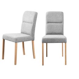 OTTO home 4-Fu&szlig;stuhl &raquo;Nina K&uuml;chenstuhl, Polsterstuhl&laquo; (Set) 2 Stk.Gestell Buche Massivholz lackiert grau Massivholz B/H/T: 43cm x 91cm x 56cm, 2 Stk.,