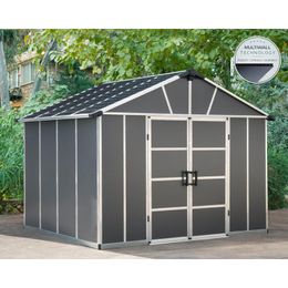 Ger&auml;tehaus &raquo;Yukon&laquo; mit lebenslang widerstandsf&auml;higen Wandpaneelen grau Aluminium, Kunststoff, Polycarbonat (PC) Einheitsgr&ouml;&szlig;e