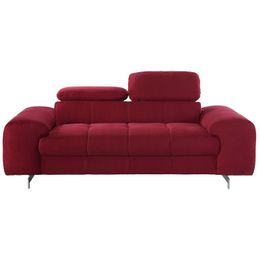 COTTA 2-Sitzer &raquo;Chef&laquo; Big-Sofa mit Kopfteilverstellung, edle Metallkufen rot Softlux -Kunstleder;NaturLeder (echtes Rindsleder);Luxus-Microfaser (100%