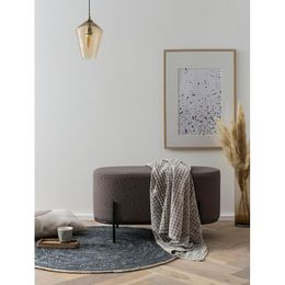 Salesfever Polsterhocker &raquo;Komfortabler Polsterhocker&laquo; mit Design-Gestell aus schwarzem Metall schwarz Boucl&eacute; Stoff (100% Polyester), Metall B/H/T: 