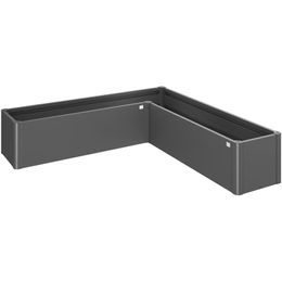 BioHort Hochbeet &raquo;BELVEDERE L-Form mini 2, verschiedene Farben&laquo; 201x201x45 cm, extrem langlebig, aus Metall grau Stahl B/H/T: 201,6cm x 45cm x 201,6cm
