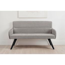 ByLiving Sitzbank &raquo;Tino&laquo; 1 Stk. tlg. mit Federkernpolsterung in 140 oder 160cm, hochwertige Polsterbez&uuml;ge grau Stoff B/H/T: 140cm x 94cm x 67cm, 