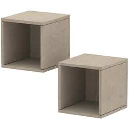 Home Affaire Wandregal &raquo;Infinity&laquo; Set, 2 kleine W&uuml;rfelregale, 2 Stk. tlg. W&uuml;rfelregal 2er-Set, Breite 28 cm, H&ouml;he 29 cm braun Holzwerkstoff B/H/T: 