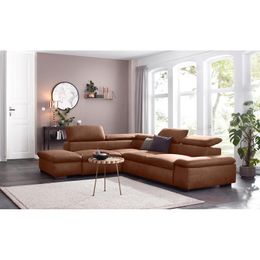 OTTO home Ecksofa &raquo;Alberto L-Form&laquo; mit Kopfteilverstellung, wahlweise mit Schlaffunktion braun 100% Polyester;Luxus-Microfaser weich (9)0% Polyester /
