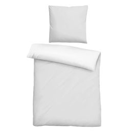 Bettw&auml;sche &raquo;0560500&laquo; 2 Microfaser-Satin,2 teilig, pflegeleichte Bettw&auml;sche mit Rei&szlig;verschluss grau Microfaser, Obermaterial: 100% Polyester B/L: 200cm