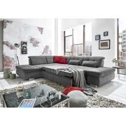 Die PlanBar Ecksofa &raquo;MP-IN17004 L-Form, Breite 323 cm, mit Federkern-Polsterung&laquo; inkl. Sitztiefenverstellung, wahlweise weitere Funktionen grau 100% 