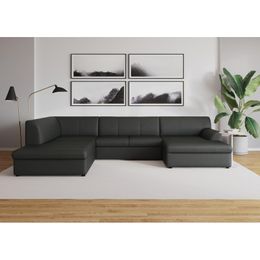 DOMO collection Wohnlandschaft &raquo;Topper, elegant und zeitlos, komfortabel, U-Form&laquo; wahlweise mit Bettfunktion grau B/H/T: 320cm x 78cm x 213cm, 