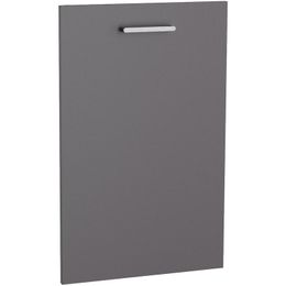 KOCHSTATION Frontblende &raquo;KS-Lucy&laquo; Breite 45 cm, Metallgriff, f&uuml;r vollintegrierten Geschirrsp&uuml;ler grau Holzwerkstoff B/H/T: 44,6cm x 70cm x 1,6cm