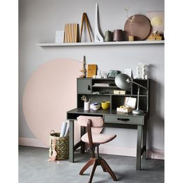 Woood Schreibtisch &raquo;Stage FSC -Kiefernholz mit Schublade, lackiert 110x58x122 cm&laquo; Sechs Ablagef&auml;cher, Schublade mit Ledergriff, sichtbare Maserung 