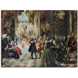 Artland Leinwandbild &raquo;Fl&ouml;tenkonzert Friedrich des Gro&szlig;en.&laquo; Orchester & Bands 1 Stk. tlg. auf Holzrahmen gespannt braun Leinwand B/H/T: 80cm x 60cm, 