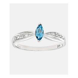 Diamant L'&eacute;ternel Ring aus 375 Wei&szlig;gold mit Diamant mit Topas | Gr.: 53