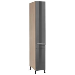 Optifit Apothekerschrank &raquo;Bern&laquo; 30 cm breit, 212 cm hoch, mit h&ouml;henverstellbaren Stellf&uuml;&szlig;en grau akaziefarben, B/H/T: 30cm x 211,8cm