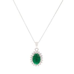 Firetti Damen Kette mit Anh&auml;nger &raquo;Schmuck Geschenk Silber 925 Halsschmuck Halskette Ankerkette&laquo; mit Smaragd (beh.), Topas bunt Silber 925 (
