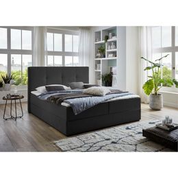 ATLANTIC HOME COLLECTION Boxbett &raquo;Lucy&laquo; mit Bettkasten grau Bezug Bettbox und Obermatratze: Strukturstoff (90% Polyester, 10% Nylon);Topper: Jersey (