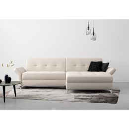 Home Affaire Ecksofa &raquo;Maredo L-Form&laquo; Federkern, wahlweise auch mit Kopfteil- und Armlehnverstellung grau 100% Polyester B/H/T: 284cm x 89cm x 179cm, 