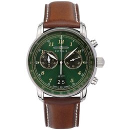 Zeppelin Herren Zeppelin Chronograph &raquo;LZ 127 Graf Big Date&laquo; Armbanduhr, Quarzuhr, Herrenuhr, Datum, Stoppfunktion, Made in Germany braun Einheitsgr&ouml;&szlig;e
