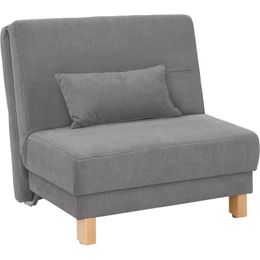 Home Affaire Schlafsofa &raquo;Gina&laquo; vom Sofa zum Bett mit einem Handgriff, in 4 Breiten, Nierenkissen grau Chenille (100% Polyester) B/H/T: 80cm x 86cm x 