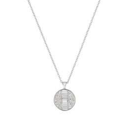Tom Tailor Damen Tom Tailor Kette mit Anh&auml;nger &raquo;Schmuck Geschenk Edelstahl Kreis rund&laquo; mit Glassteine Edelstahl, L: 45 B: 2,4mm