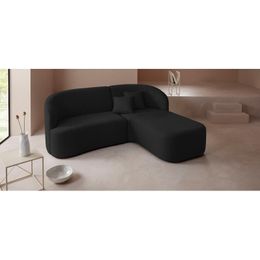 LeGer Home by Lena Gercke Ecksofa &raquo;Dilara L-Form&laquo; gerundete R&uuml;ckenlehne und Front, in 3 Bezugsqualit&auml;ten schwarz Struktur fein 100% Polyester);