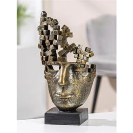 Casablanca by Gilde Dekofigur &raquo;Skulptur "Male Mask"&laquo; Stilisiertes Gesicht mit Antikfinish, Wohnzimmer braun Kunstharz B/H/T: 16cm x 30cm x 10cm
