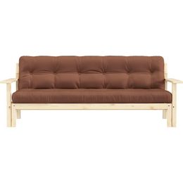 Karup Design Schlafsofa &raquo;Unwind&laquo; Mit Holzstruktur, inkl. Futonmatratze, Liegefl&auml;che 130x190 cm braun B/H/T: 190cm x 14cm x 92cm, Baumwollmix