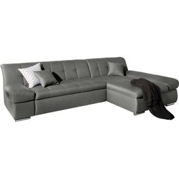 DOMO collection Ecksofa &raquo;MONA 297x173 cm, modern und komfortabel&laquo; whlw. mit Bettfunktion, L-Form grau Struktur fein 100% Polyester;Chenilleoptik 100% 