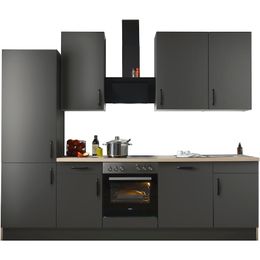 Wiho-K&uuml;chen wiho K&uuml;chen K&uuml;chenzeile &raquo;"Simi", mit verstellbaren F&uuml;&szlig;en, Breite 280 cm,&laquo; wahlweise mit E-Ger&auml;ten, Soft-Close-Funktion in Schubk&auml;sten & Ausz&uuml;gen grau 