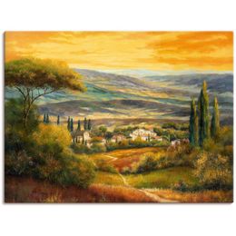 Artland Wandbild &raquo;Toskanatal&laquo; Europa 1 Stk. tlg. als Leinwandbild, Poster in verschied. Gr&ouml;&szlig;en braun Leinwand B/H/T: 80cm x 60cm, Leinwandbild Europa 